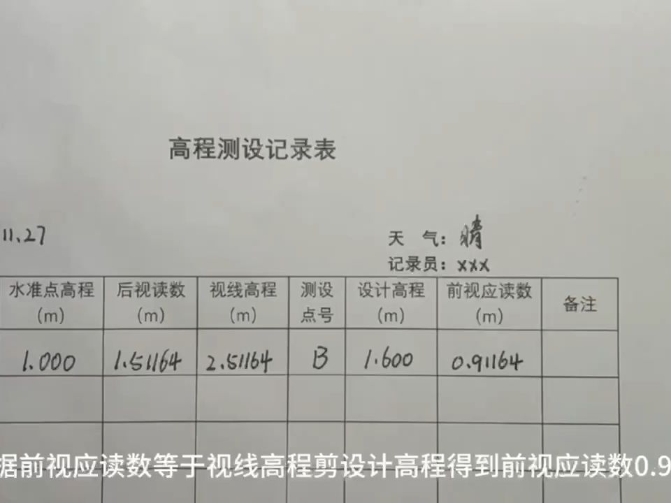 标准法测设高程