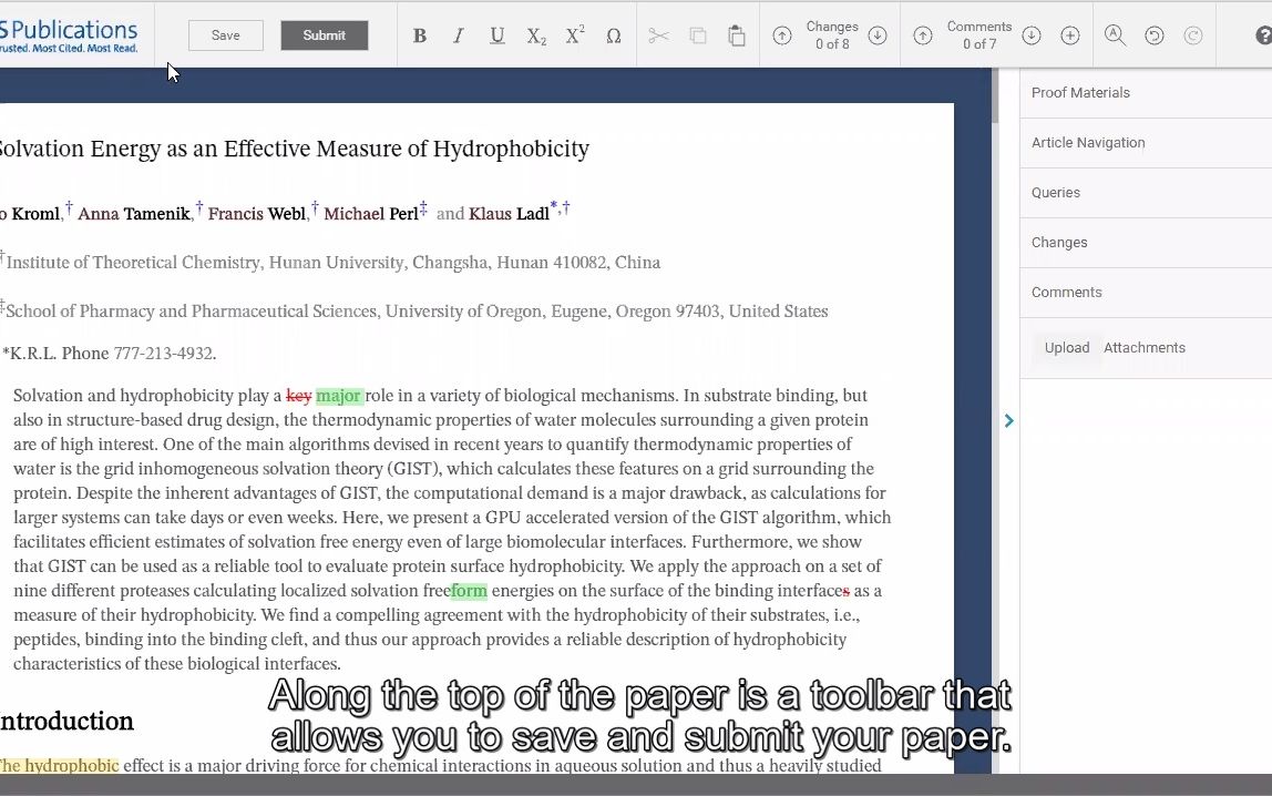ACS数据库,作者在线校稿系统的使用方法