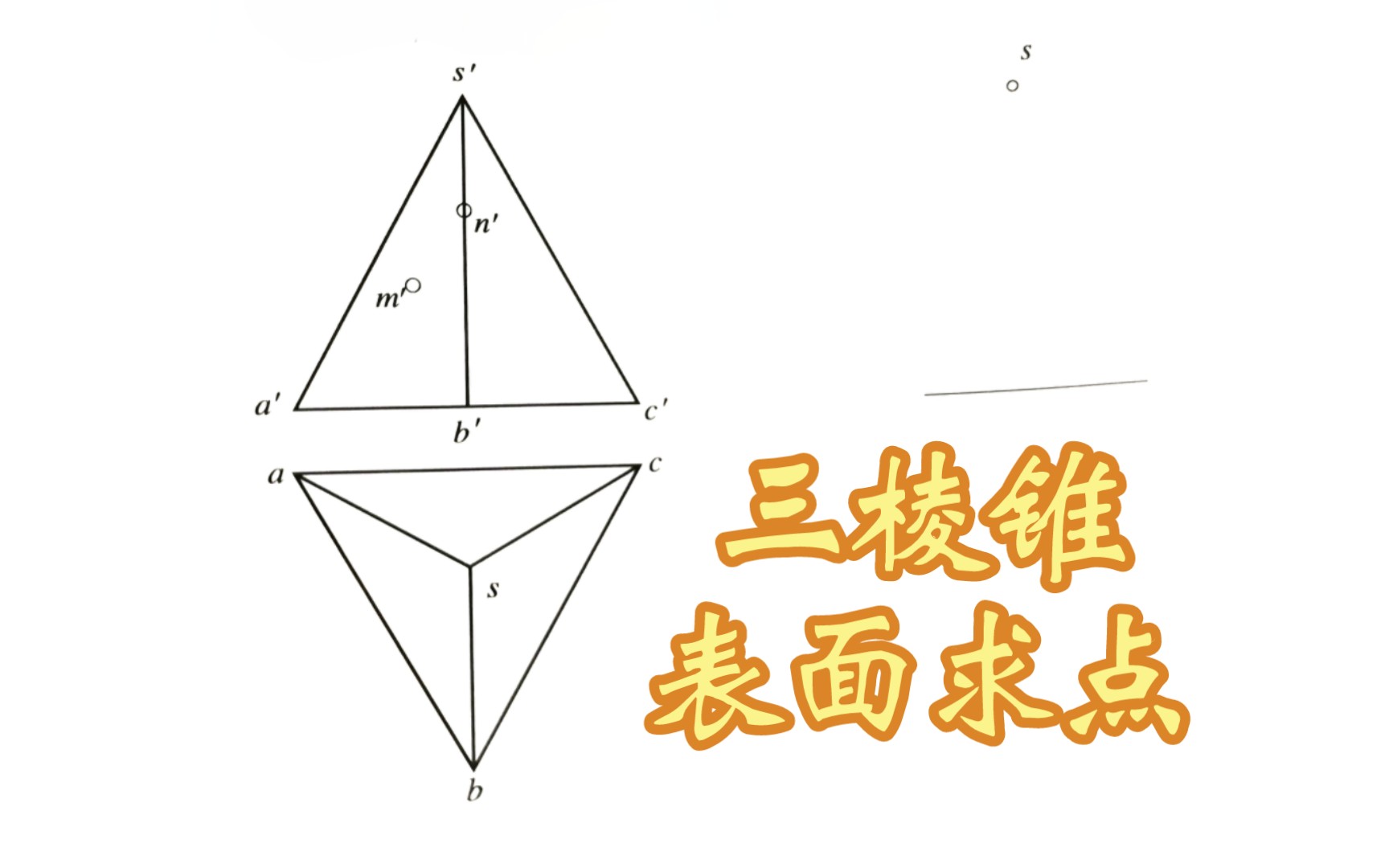 【机械制图习题集】平面体的投影3-补画三棱锥的第三投影,并作出表面...