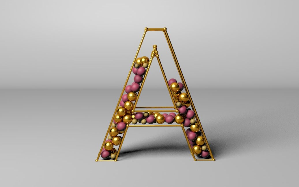 c4d字母装球案例简单教程
