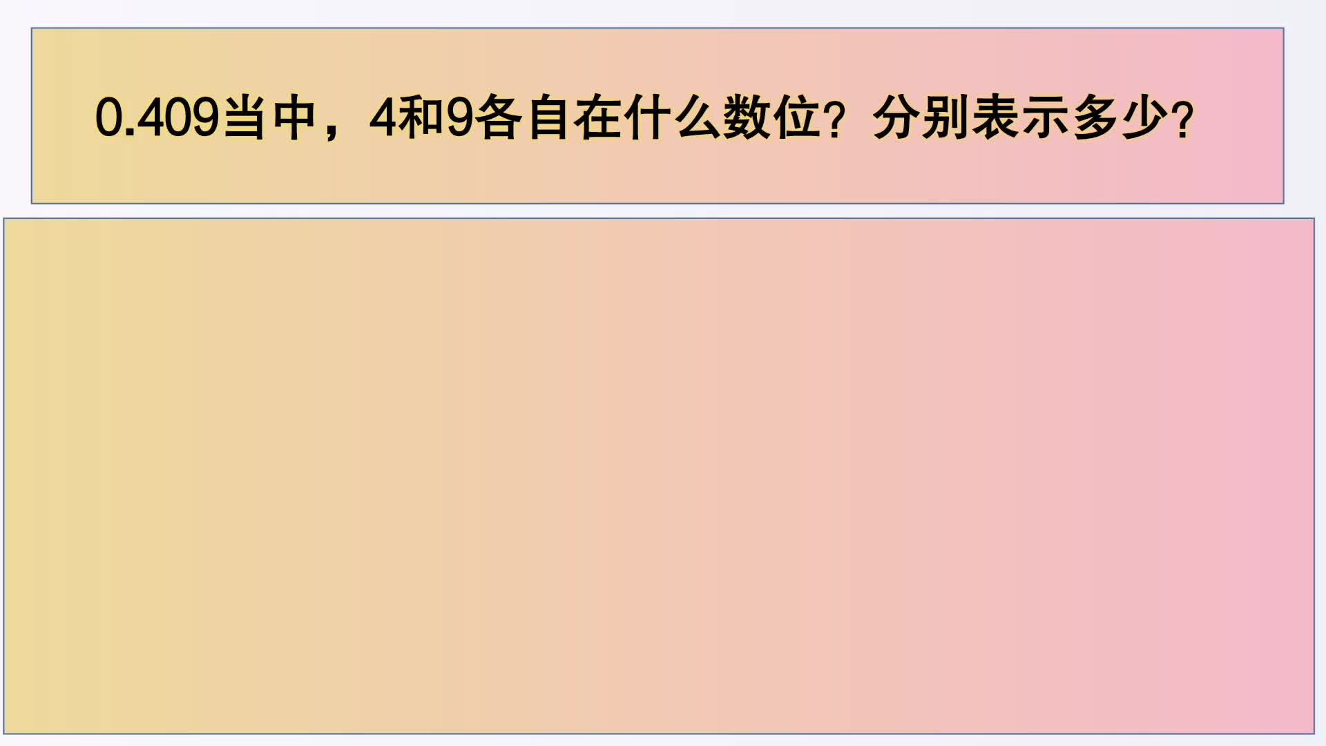 四年级数学:0.409中,4和9各自在什么数位?分别表示多少?