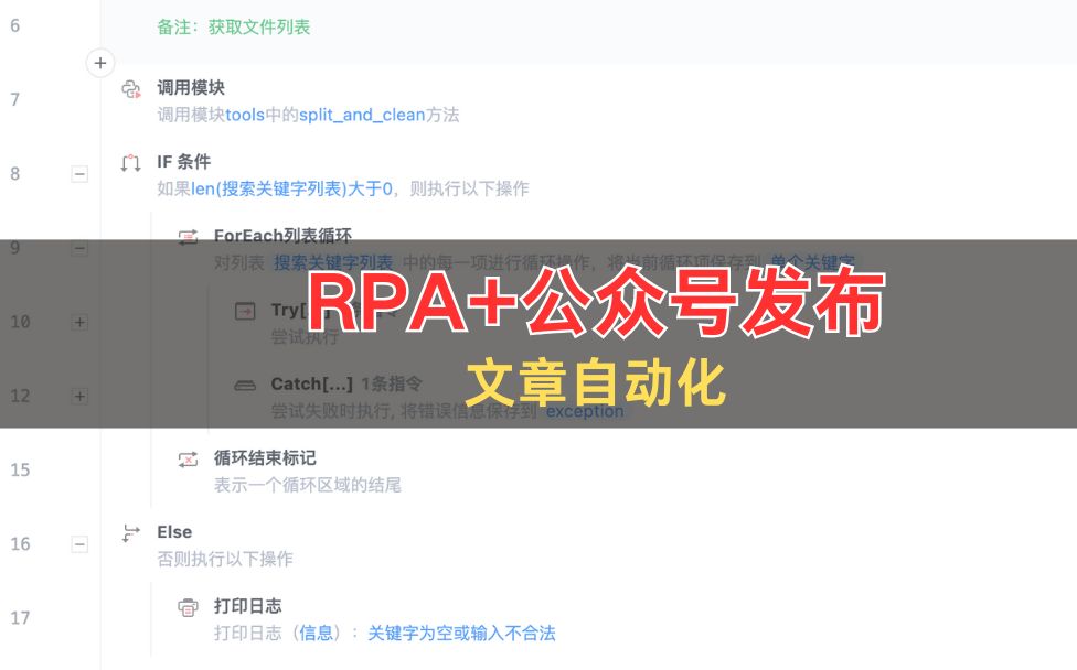 影刀RPA自动化发布微信公众号文章工作流