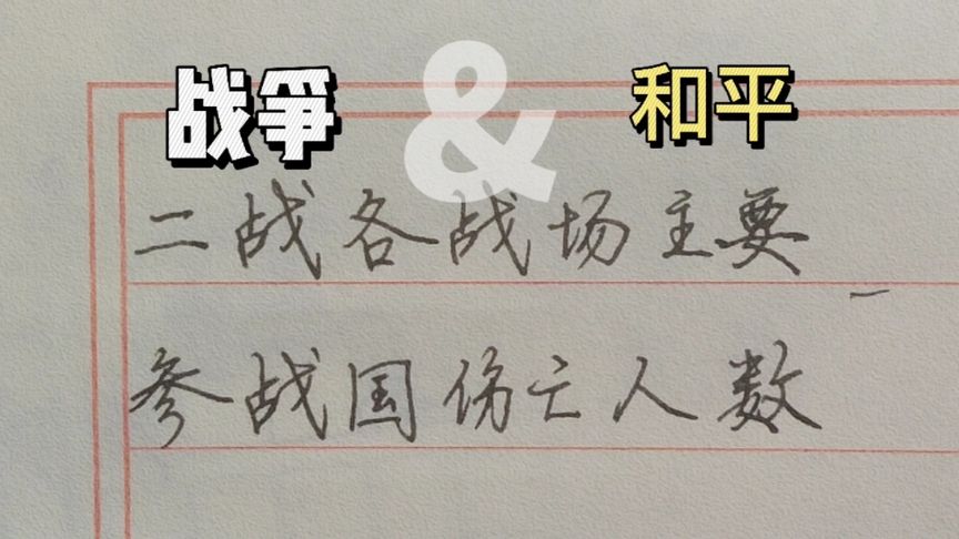 二战各战场主要参战国伤亡人数!