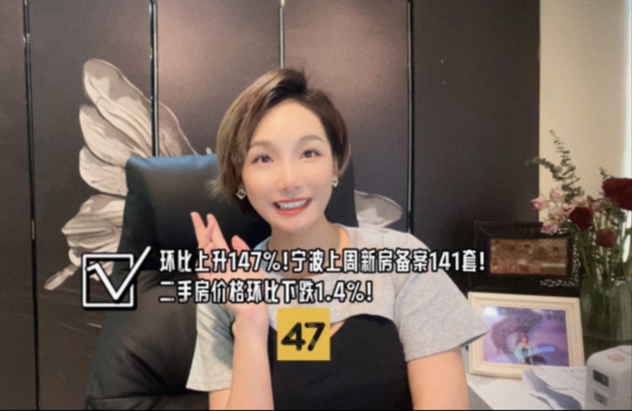 环比上升147%!宁波上周新房备案141套!二手房价格环比下跌1.4%!