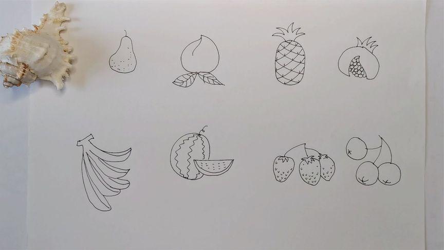 儿童画简笔画大全 16 学画水果 简单易学 手抄报必备素材