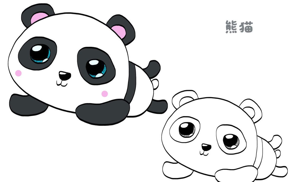 简笔画大全,熊猫(一)