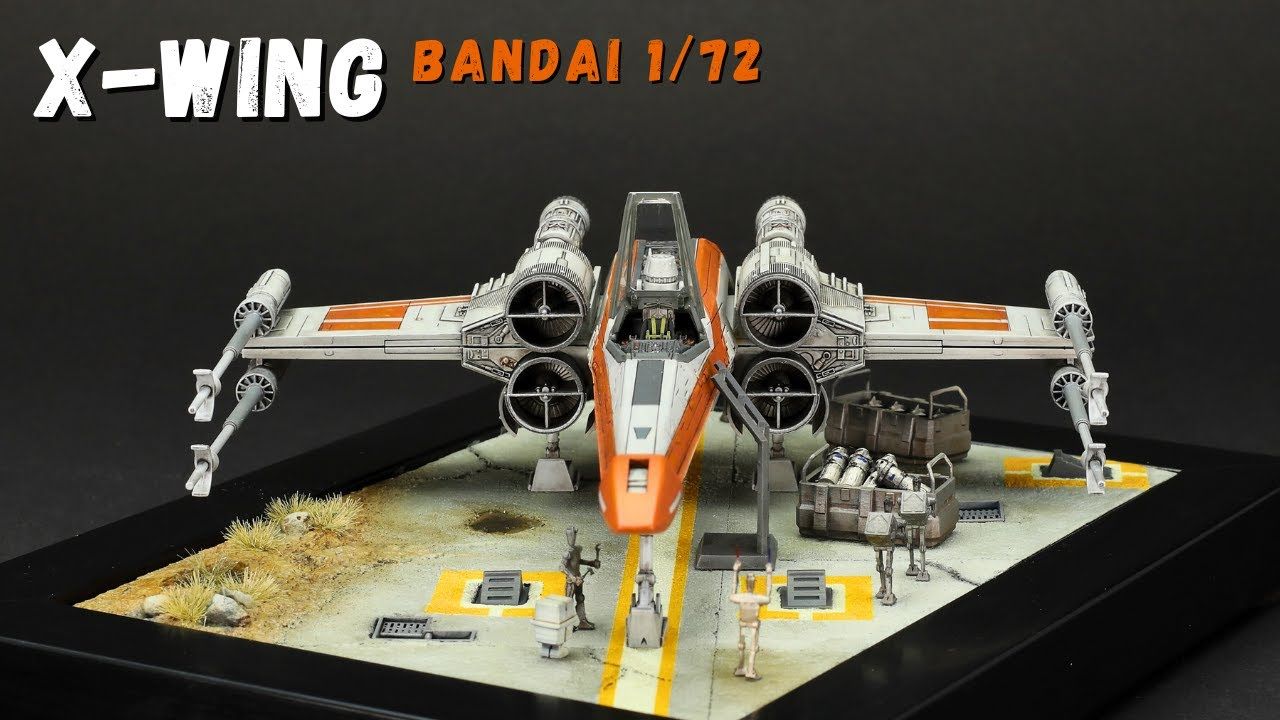 X-WING!万代 1/72 星球大战X翼战机模型场景制作
