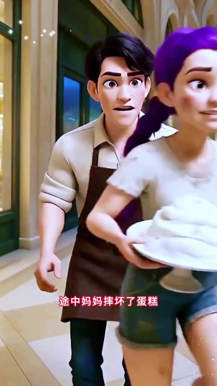 动漫:女孩梦想有块完整的生日蛋糕