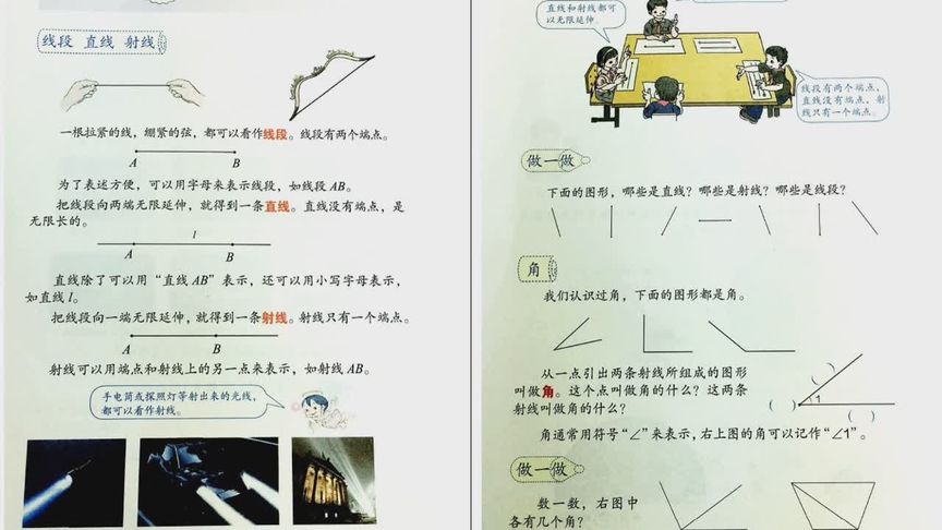 小学四年级数学上册第三单元角的度量教材讲解视频:角