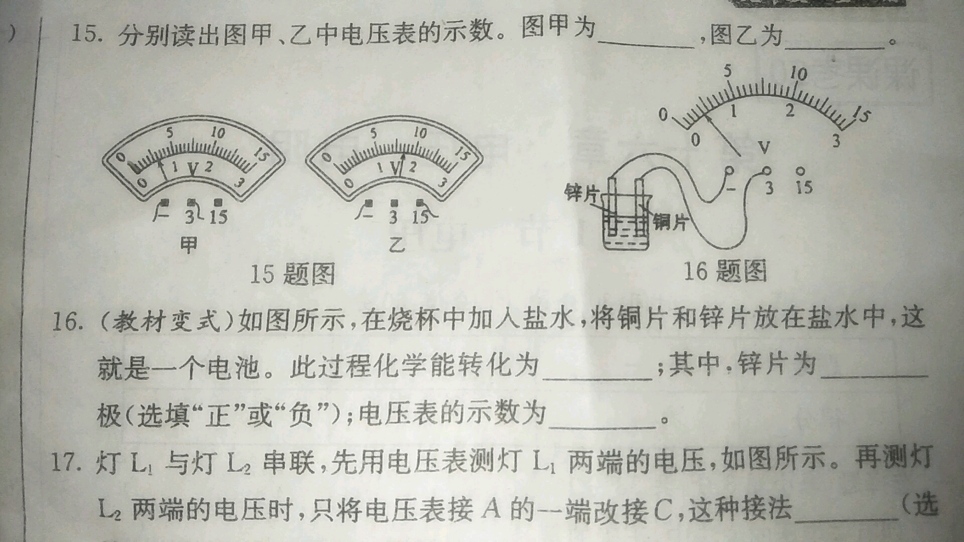 九年级物理,判断自制电池的正负极。