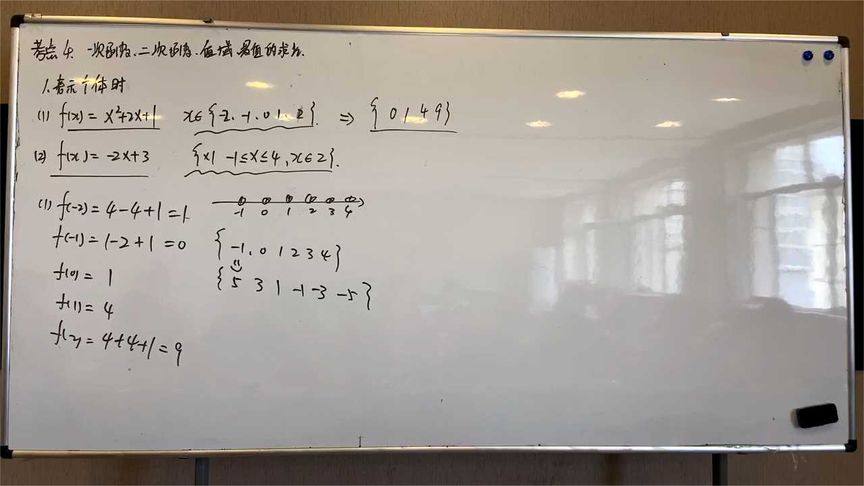 第二章 (值域)一次函数,二次函数值域最值1