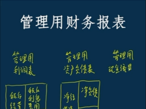 管理用财务报表的底层逻辑