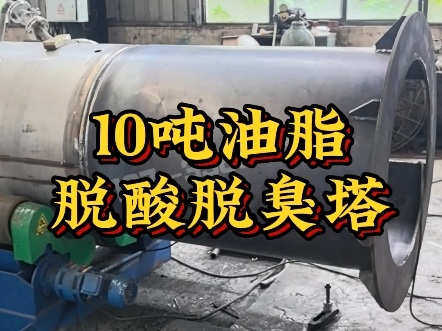 ...塔还可脱除油脂中的塑化剂,总高度11米,底部三层板式塔,顶部填料塔,...