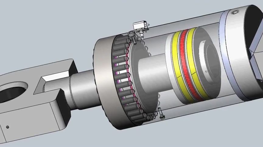 液压缸工作状态,3D演示动画,Solidworks制作
