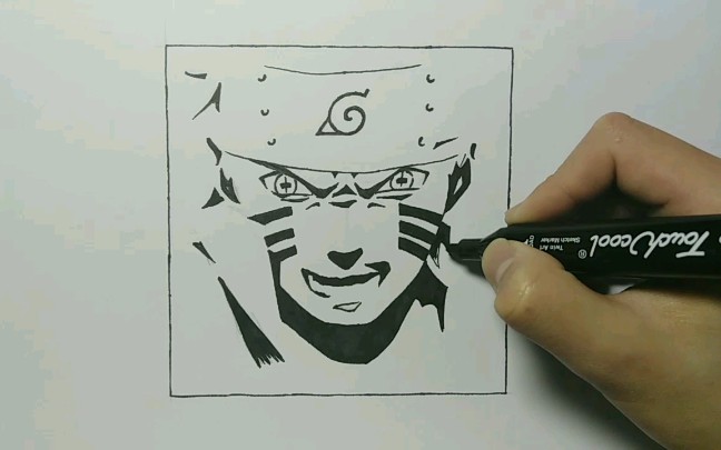 [黑白手绘]如何将火影忍者画得酷炫又简单?