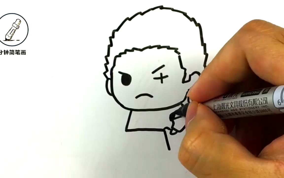 海贼王左膀右臂,三刀流索隆【分钟简笔画】