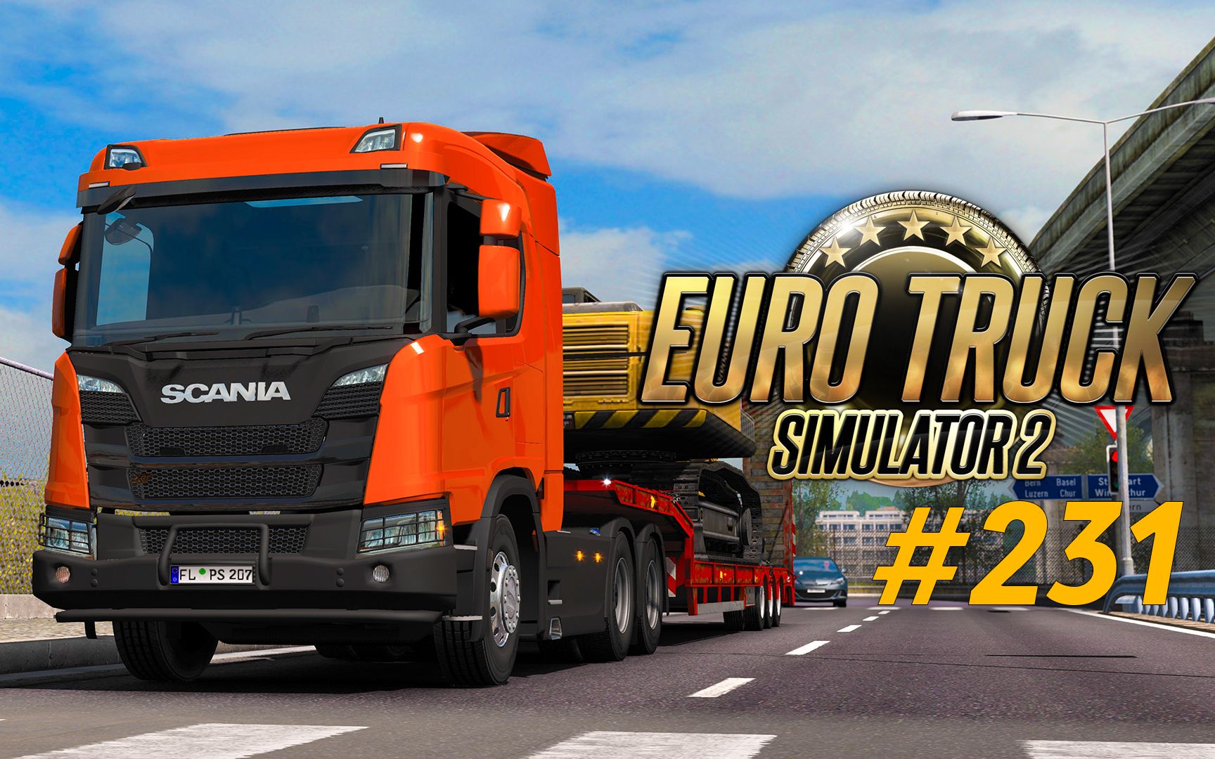 欧洲卡车模拟2 #231: 斯堪尼亚G500 XT牵引车 运送挖掘机 | Euro ...