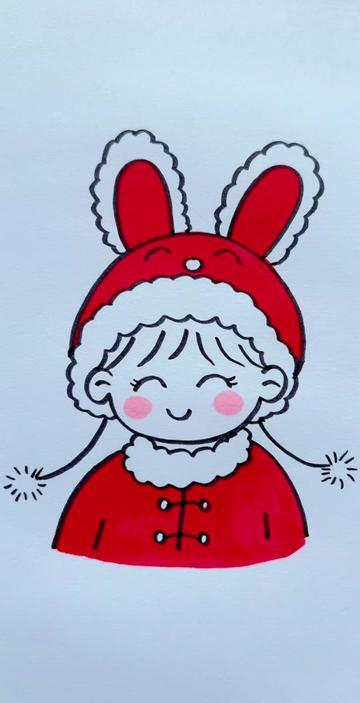 小女孩这样画,简单又好看一起学画画儿童简笔画教程