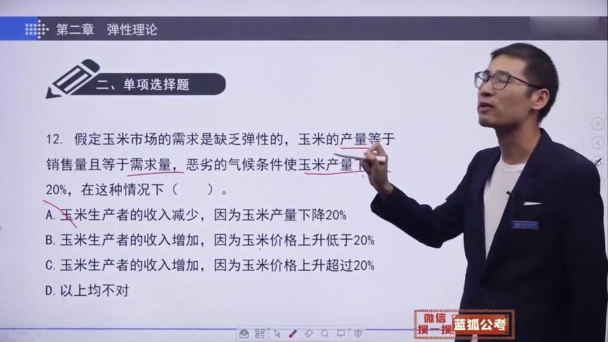 中国人民银行考试千题千练-经济学-弹性理论