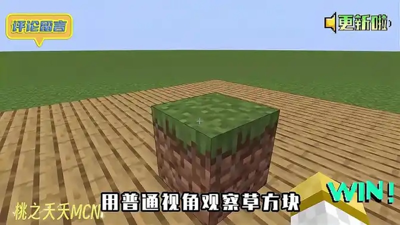 我的世界:用显微镜看模糊的草方块,里面全是带着露珠的青草?
