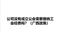 公司没有成立公会需要缴纳工会经费吗?(广西政策)