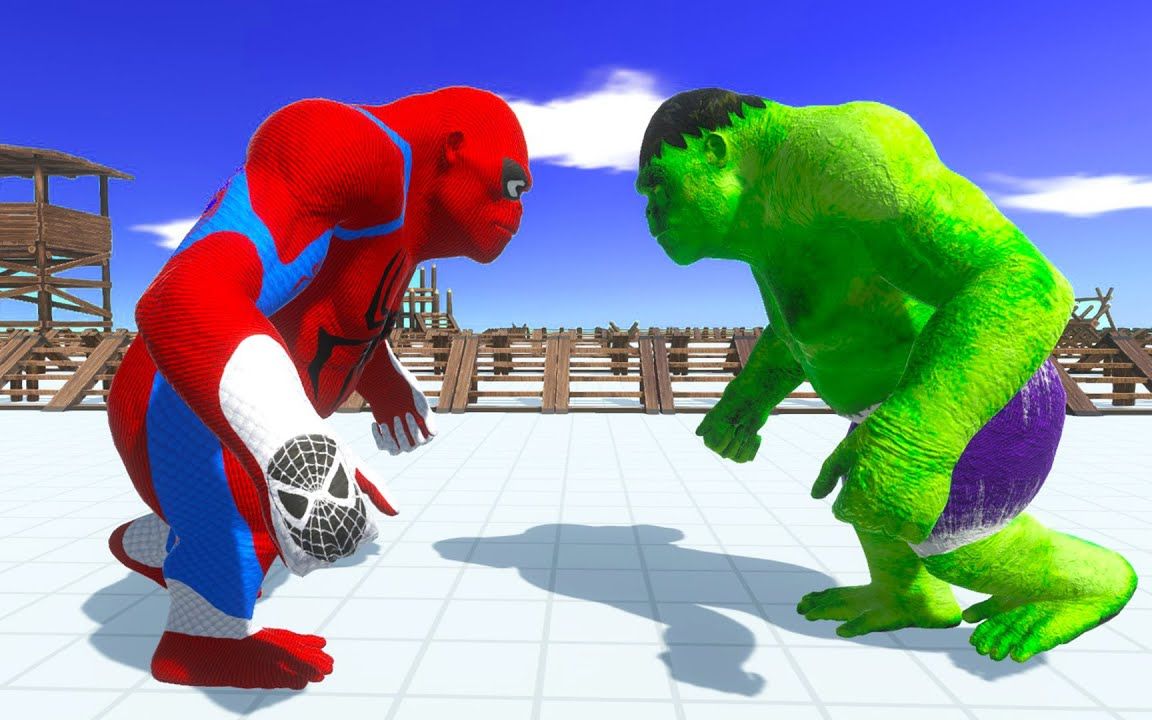 5x 绿巨人戈洛 vs 3x 蜘蛛侠戈洛 vs 超人霸王龙 - 动物起义战斗模拟器...