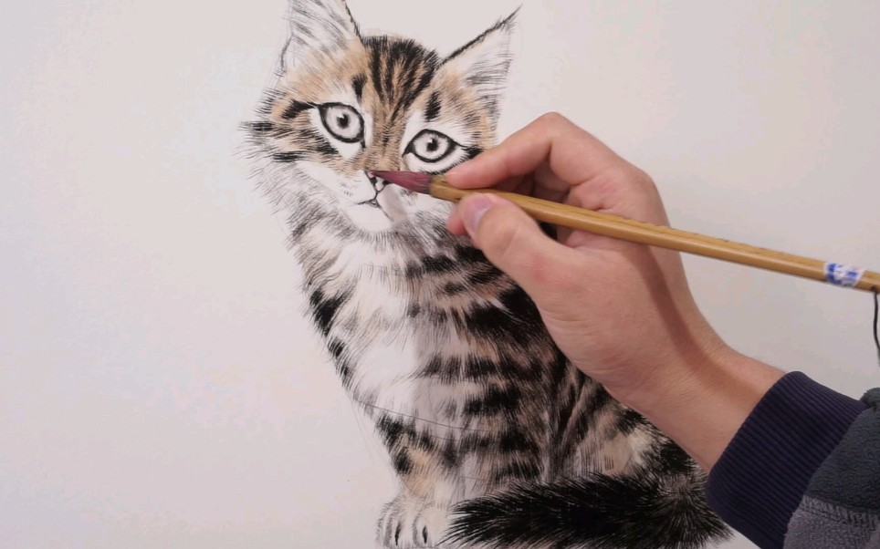 【国画动物】教你画只猫