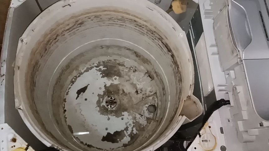 清洗一台海尔小神童洗衣机,主要看结果。