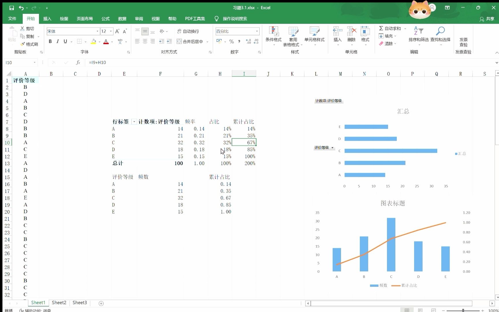 统计学(第8版)贾俊平—第三章课后习题操作3.1