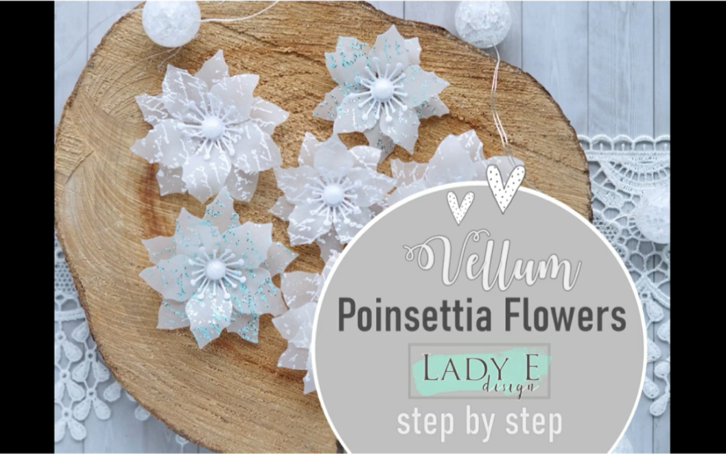 【手工花】一学就会超简单硫酸纸刀模搭配背景印章凸粉制作唯美手工...