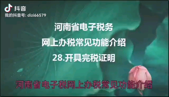 河南省电子税务网上办税常见功能介绍28开具完税证明##网上办税#...