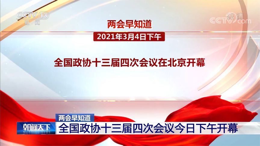 两会早知道 全国政协十三届四次会议今日下午开幕