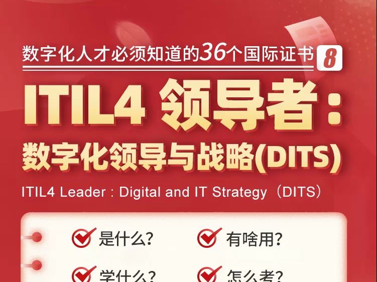 ITIL专家级证书科普视频-ITIL4 DITS(数字化领导与战略)