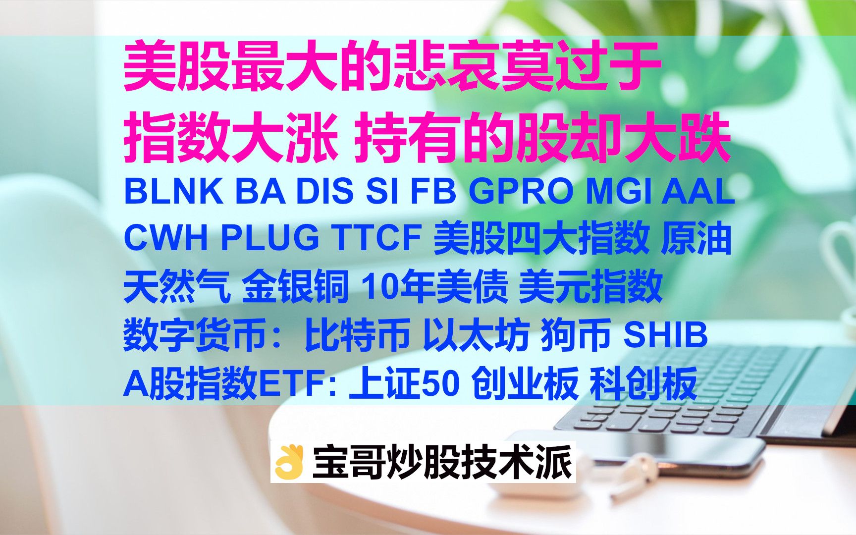 美股最大的悲哀莫过于:指数大涨,持有的股却大跌!BLNK BA DIS SI FB ...