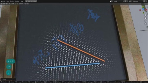 Blender模拟线条间的电场仿真实验