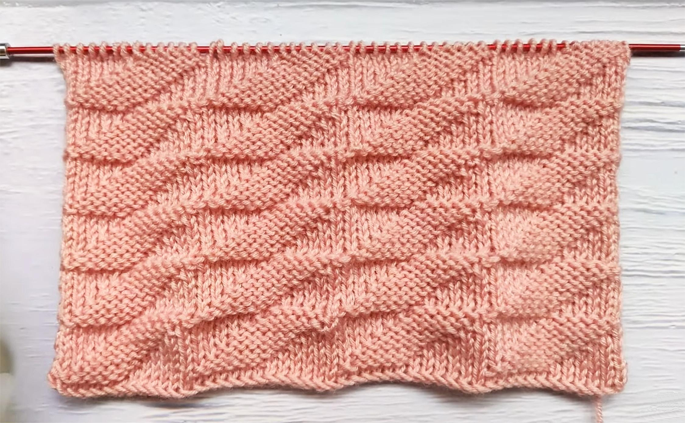 用简单针法织出美丽花样,浮雕菱形针编织教程,大方实用用处多多