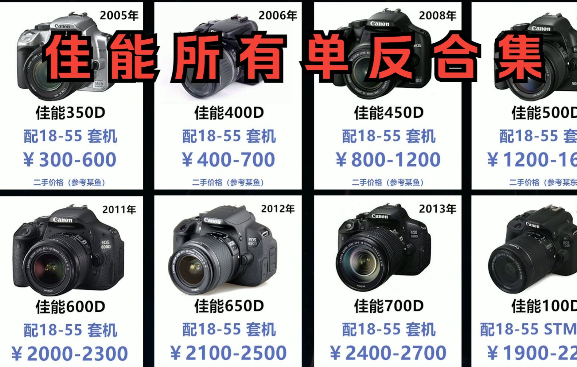 【佳能】所有单反型号合集 — 购买建议