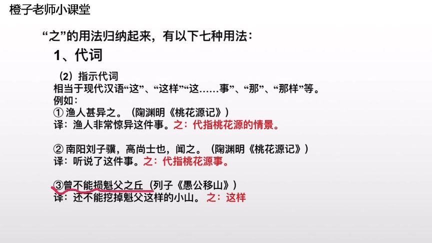 文言文常用字,“之”字词性总结,指示代词篇