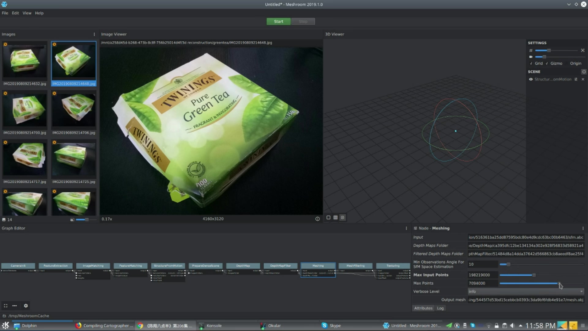 使用meshroom的3D重建