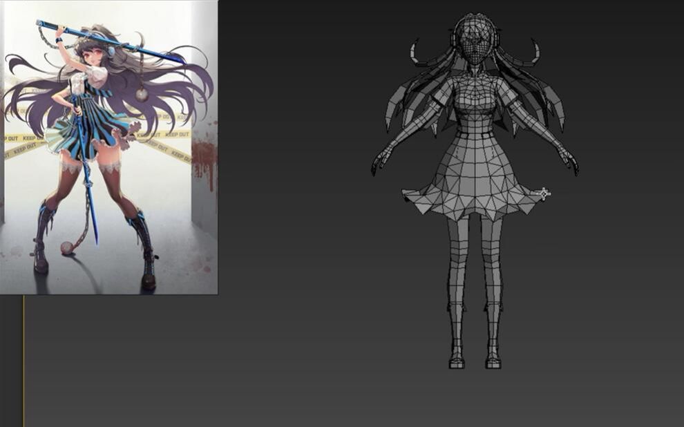 3Dmax二次元动漫角色建模,零基础入门全流程案例