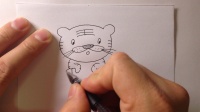 金龙手绘简笔画.森林之王小老虎的画法13