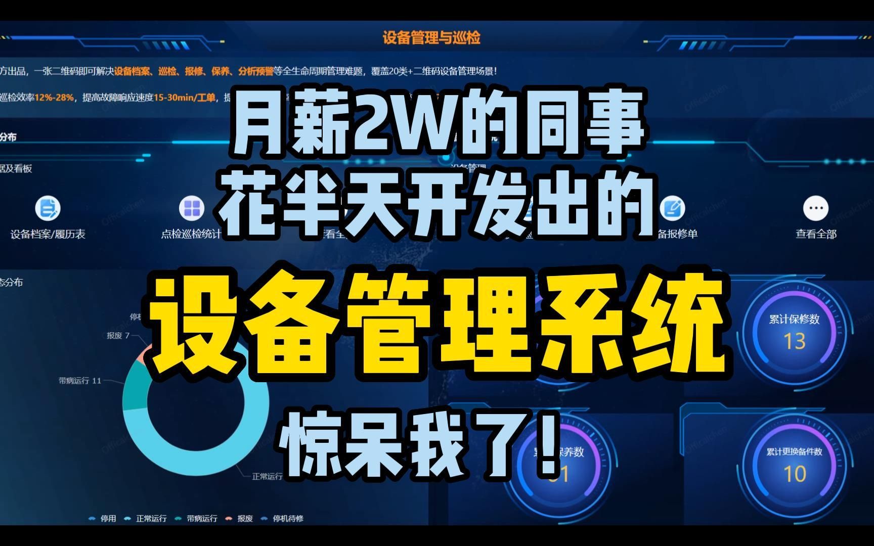 月薪2W的同事花半天开发出的设备管理系统惊呆我了!