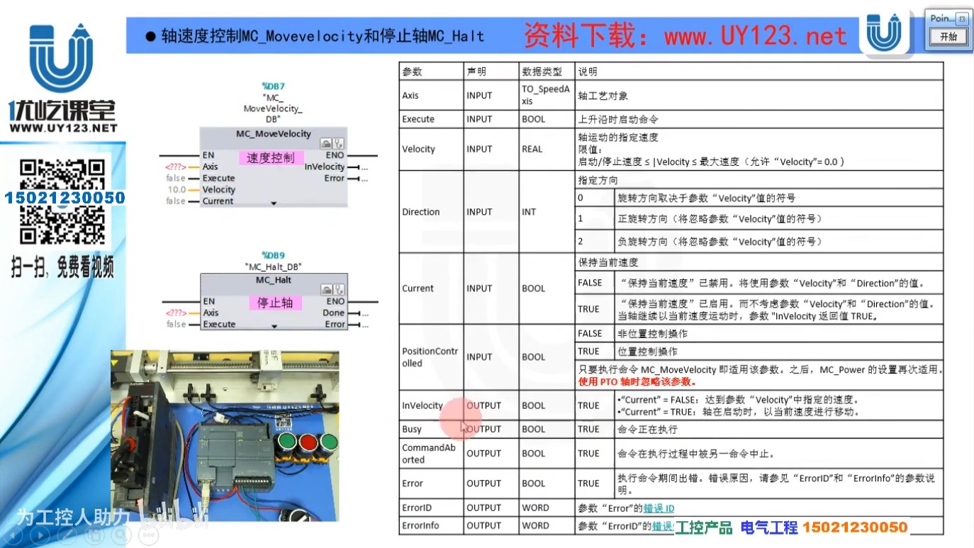 西门子S7-1200PLC应用(C) (P44. S7-1200视频204轴速度控制指令MC...