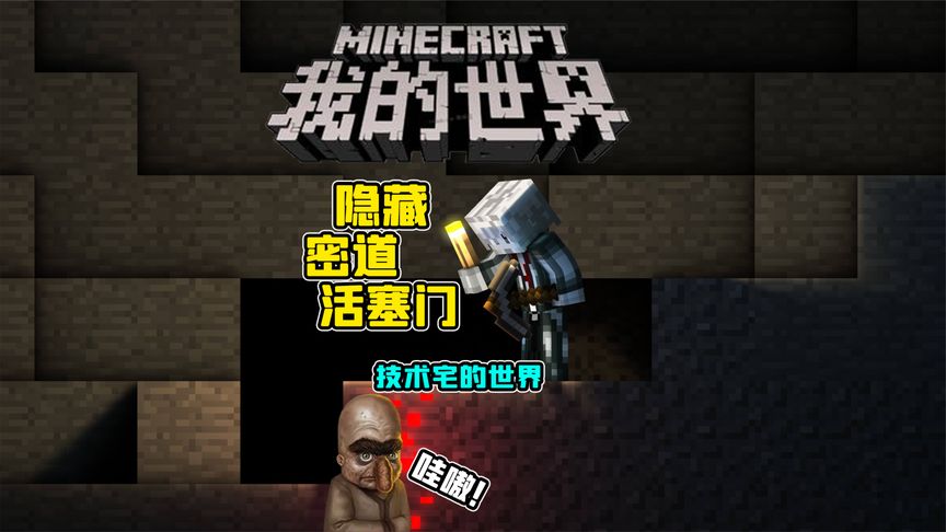 超级隐蔽的活塞隐藏门 我的世界