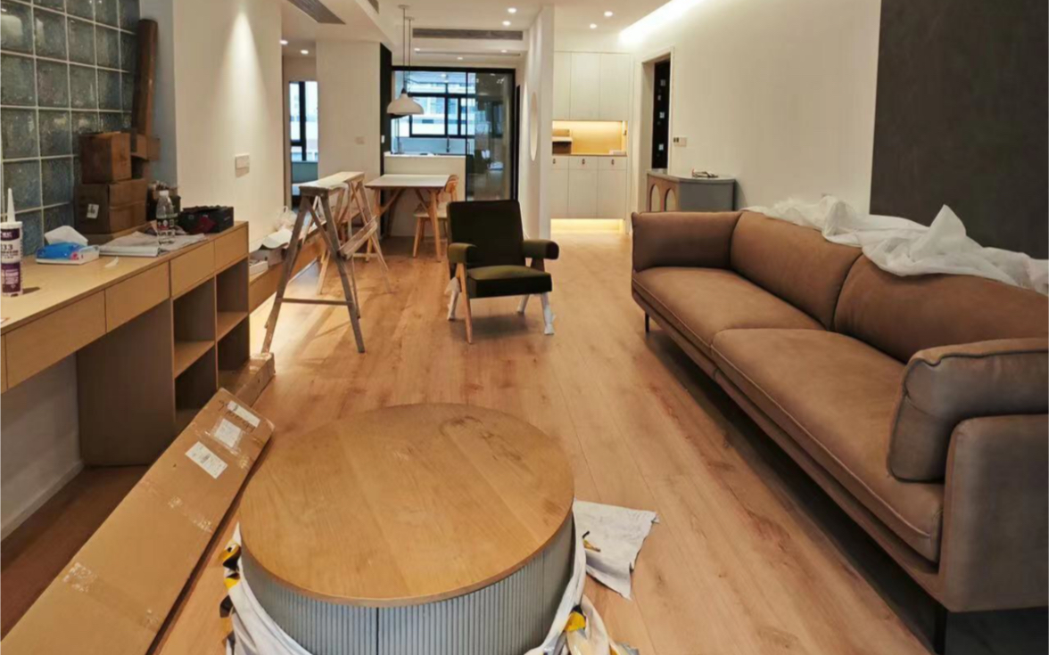 重庆室内设计工作室作品言正中南玖宸现代原木设计落地随手拍期