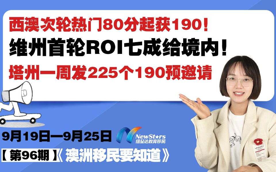 澳洲移民要知道:西澳次轮热门80分起获190,维州首轮ROI七成给境内,塔...