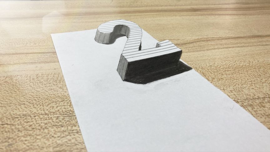三分钟学会画3d立体画:数字2