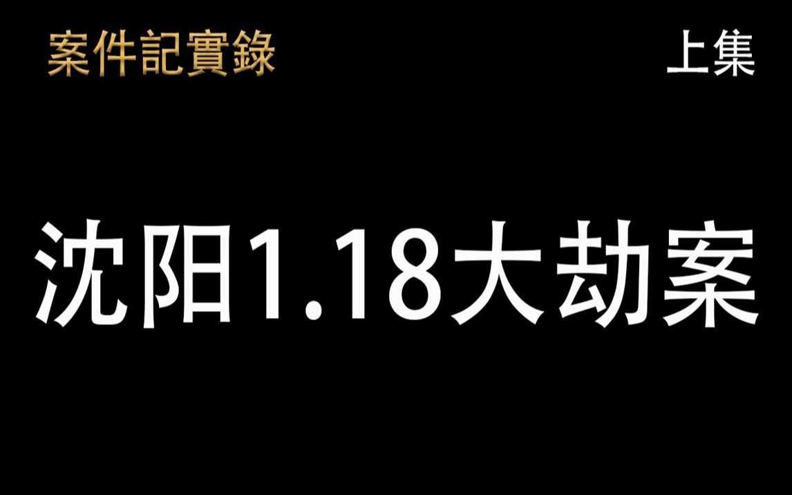 案件纪实录沈阳1.18大劫案上集
