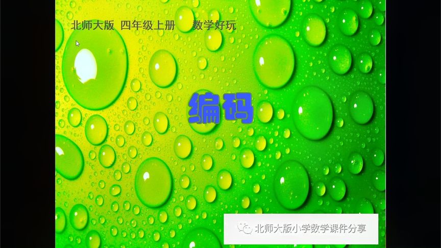北师大版小学数学四年级上册《编码》课件预览