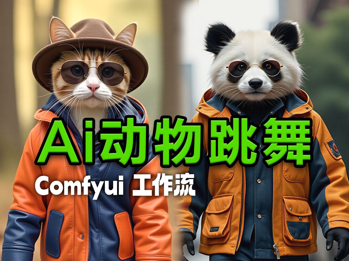 Ai动物跳舞+猫猫+熊猫跳舞,上传图片制作动物跳舞视频,UniAnimate...